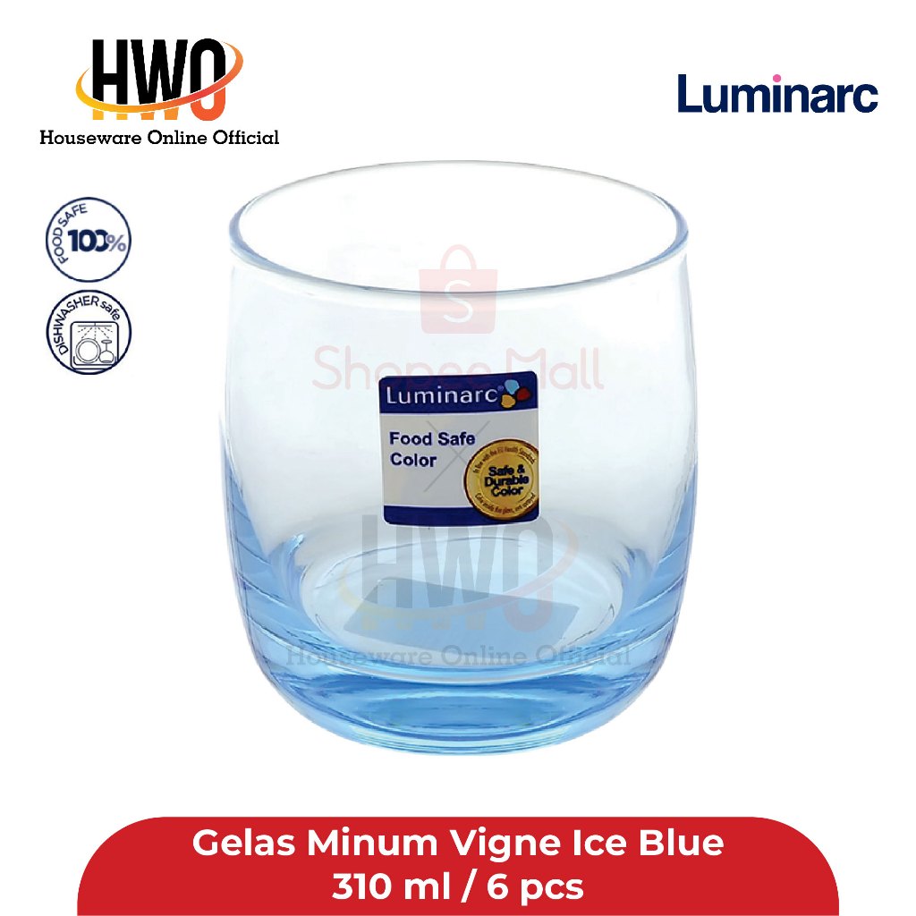 Jual Luminarc Gelas Minum Vigne Ice Blue 310 Ml / 6 pcs | Shopee Indonesia