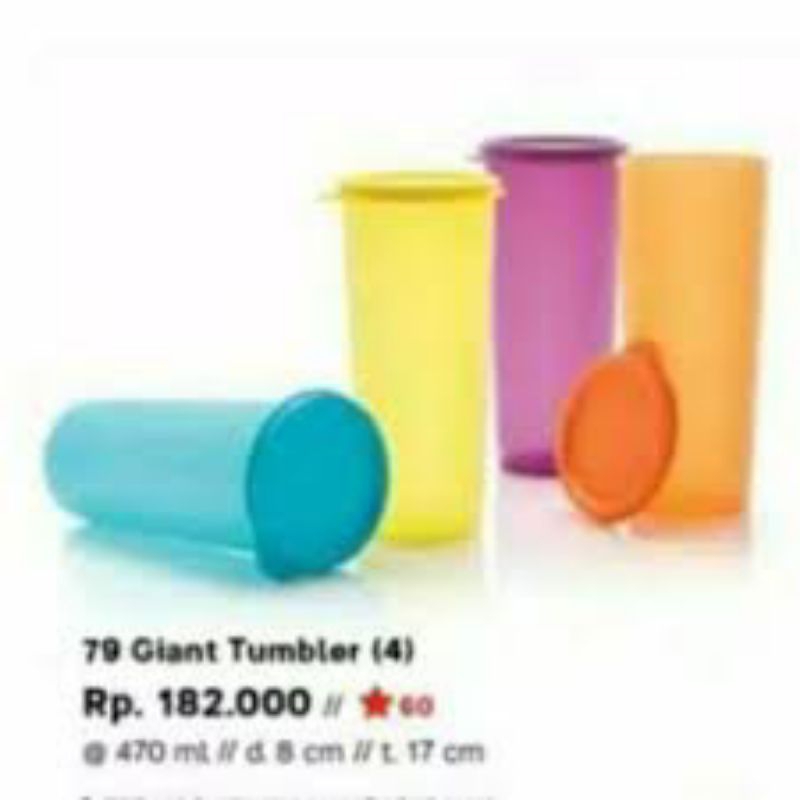 Jual Giant Tumbler Tupperware 470ml limited edition (1pc) | Shopee ...