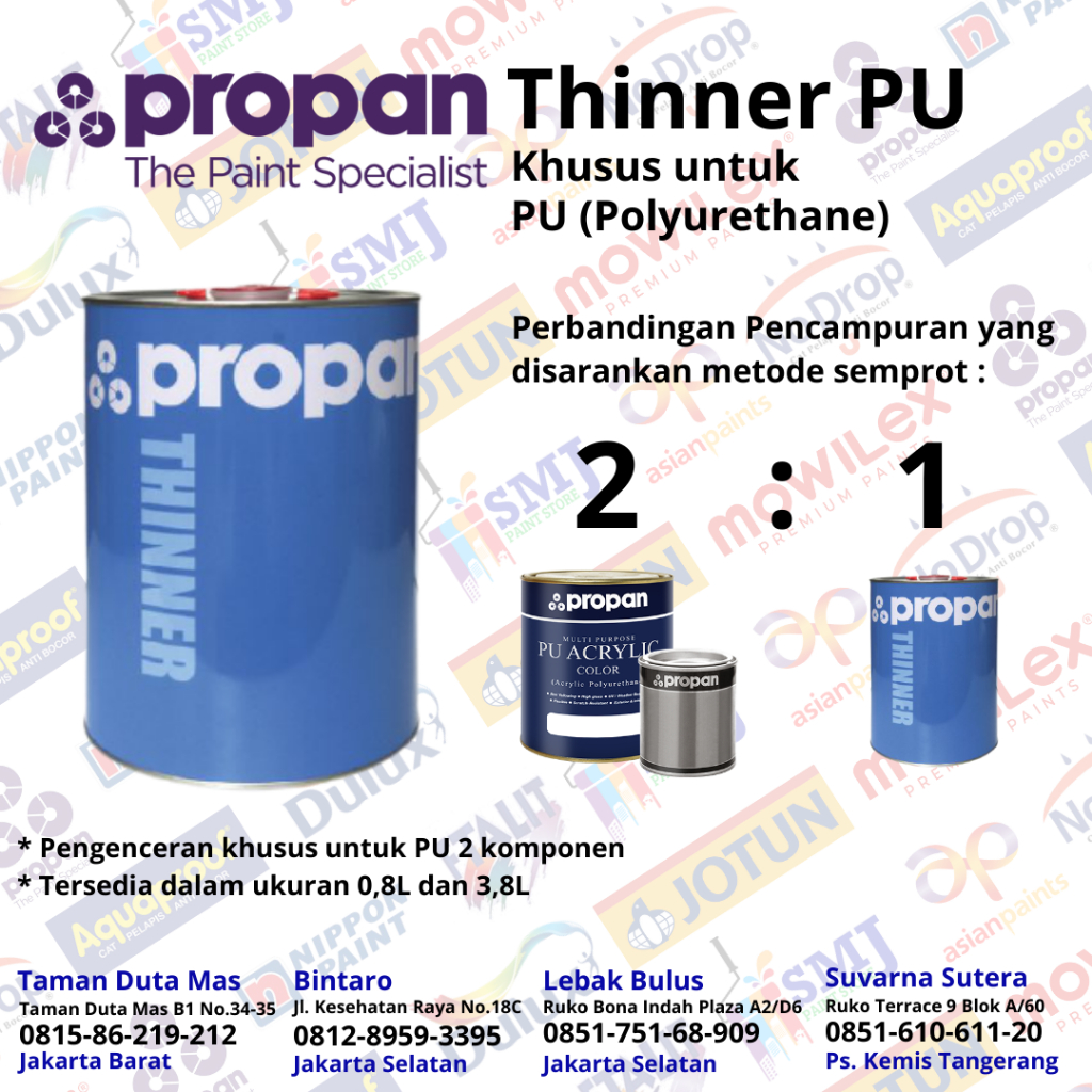 Jual THINNER PU POLYURETHANE PROPAN 3,8 LITER | Shopee Indonesia