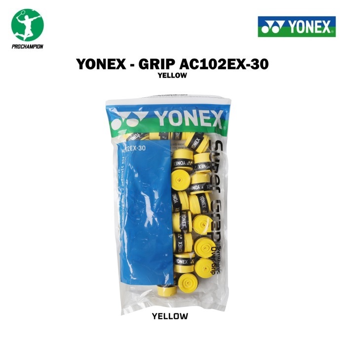 Jual Grip Raket Badminton Tenis AC 102 EX AC102EX Super Grap 30 in 1 Kuning | Shopee Indonesia