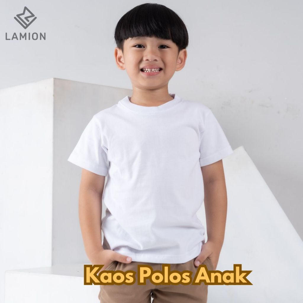 Jual Lamion Kaos Polos Anak Laki Laki Perempuan Cotton Combed 24s Putih White – Baju Kaos Anak ...
