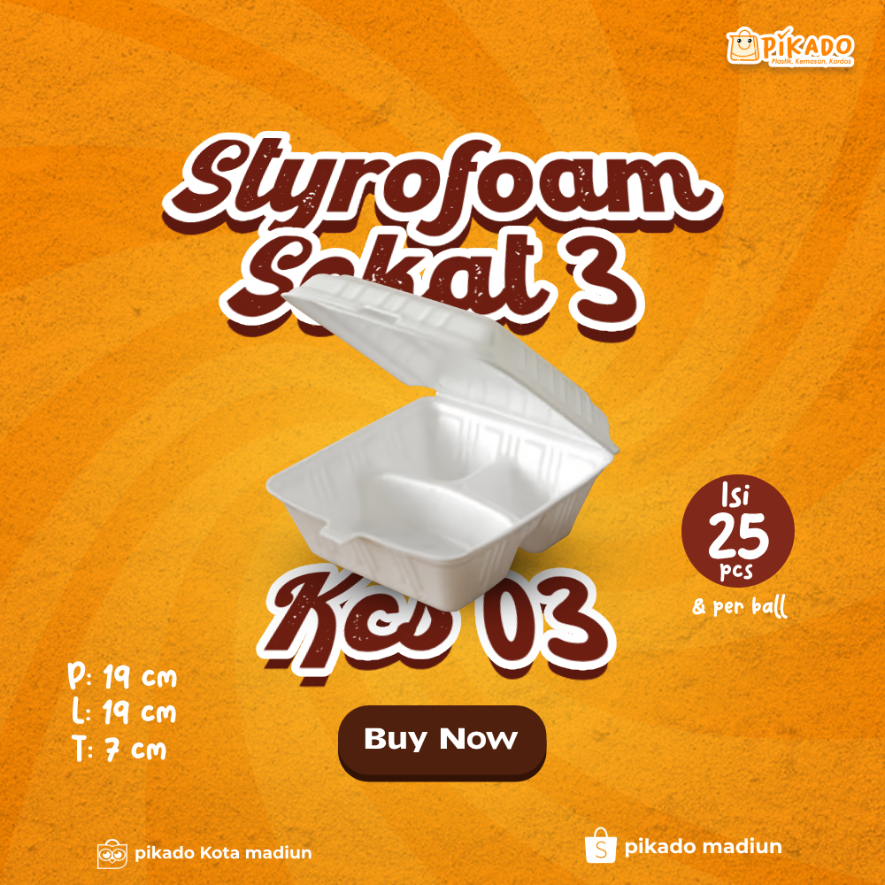 Jual Styrofoam/styrofoam sekat 3/ styrofoam kcs sekat/styrofoam kotak ...