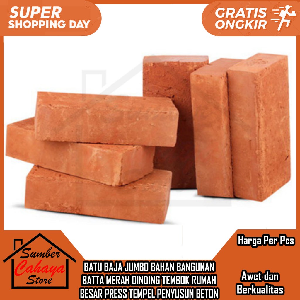 Jual BATU BATA JUMBO MERAH MATERIAL BAHAN BANGUNAN BANGUN RUMAH TEMBOK ...