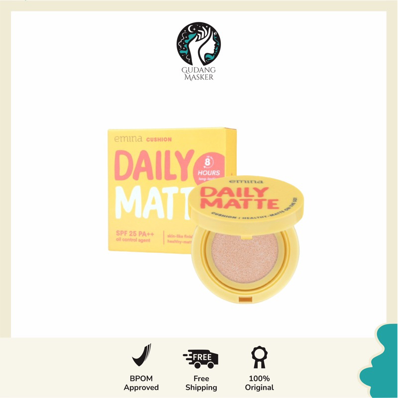 Jual EMINA Daily Matte Cushion 15g SPF 25 PA++ - Cushion Matte Finish ...