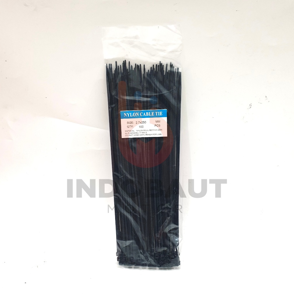 Jual Kabel Tis 2,7 x 250 MM 25CM Hitam Cables Ties Tali Nylon 100PCS | Shopee Indonesia