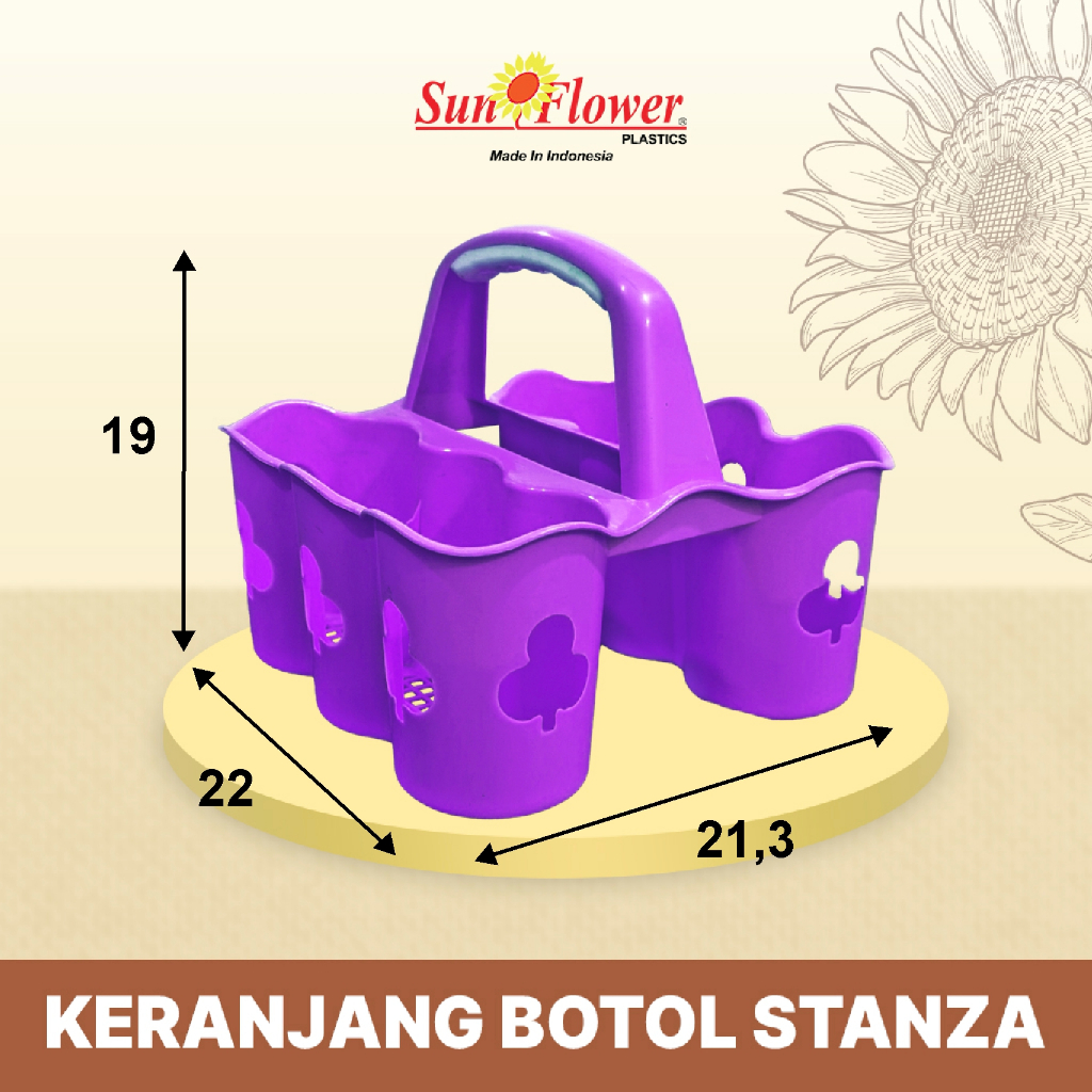 Jual Rak Botol Stanza Sun Flower/Keranjang Botol / Tempat air mineral ...