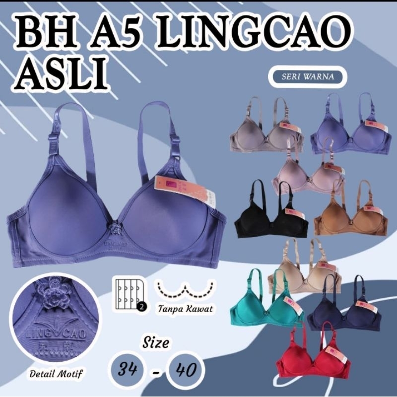 Jual BH Cup Kecil Lingcao A5 Pakai Busa/ Bra Tanpa Kawat 34-40 | Shopee Indonesia