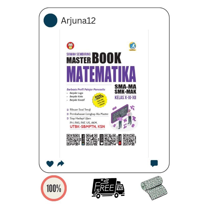 Jual BUKU MASTER BOOK MATEMATIKA SMA-MA/SMK-MAK KELAS X-XI-XII - YRAMA ...