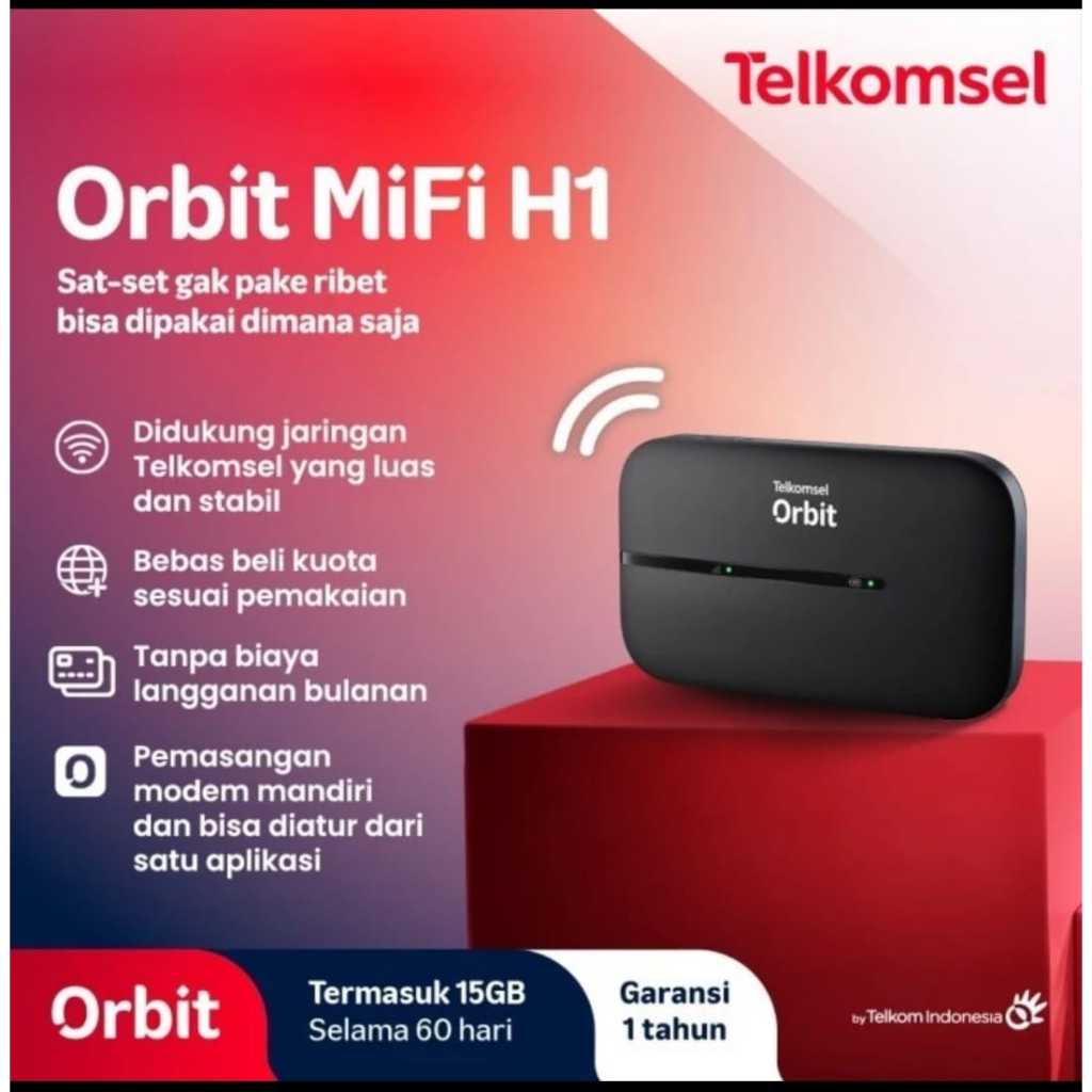 Jual Mifi Router Modem Wifi 4G Orbit H1 15Gb E5576 Telkomsel | Shopee ...