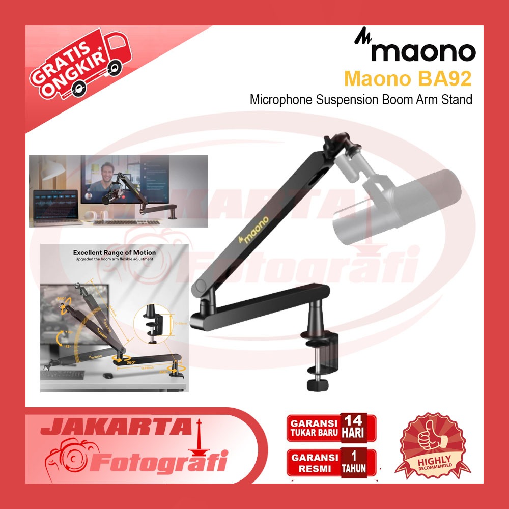 Jual Maono BA92 Microphone Suspension Boom Arm Stand | Shopee Indonesia