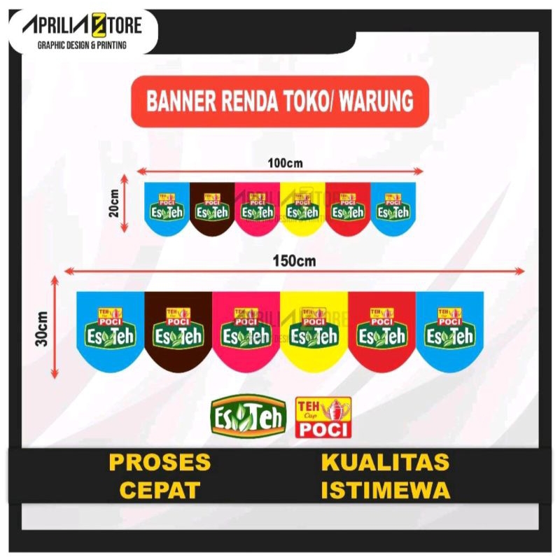 Jual Banner Renda Es Teh / Hiasan Both Es Teh Minuman | Shopee Indonesia