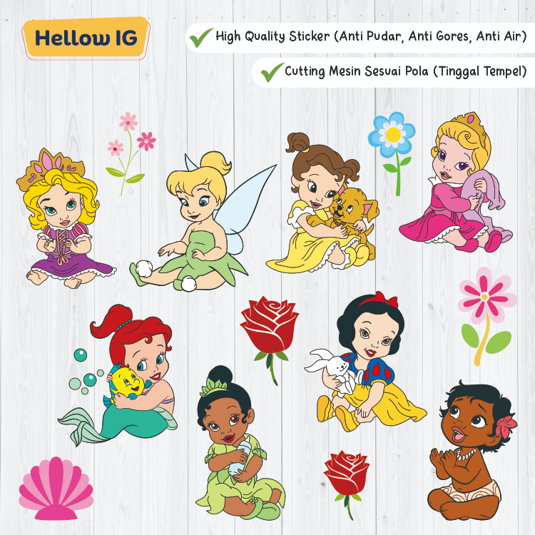 Jual STIKER BABY PRINCESS DISNEY | STICKER PACK | WATERPROOF LUCU GELAS ...