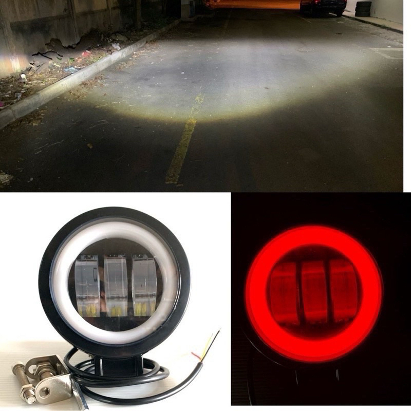Jual Lampu LED Tembak CWL 24 Volt Truk Bus Fuso Mini 3 Mata Angel Eye ...