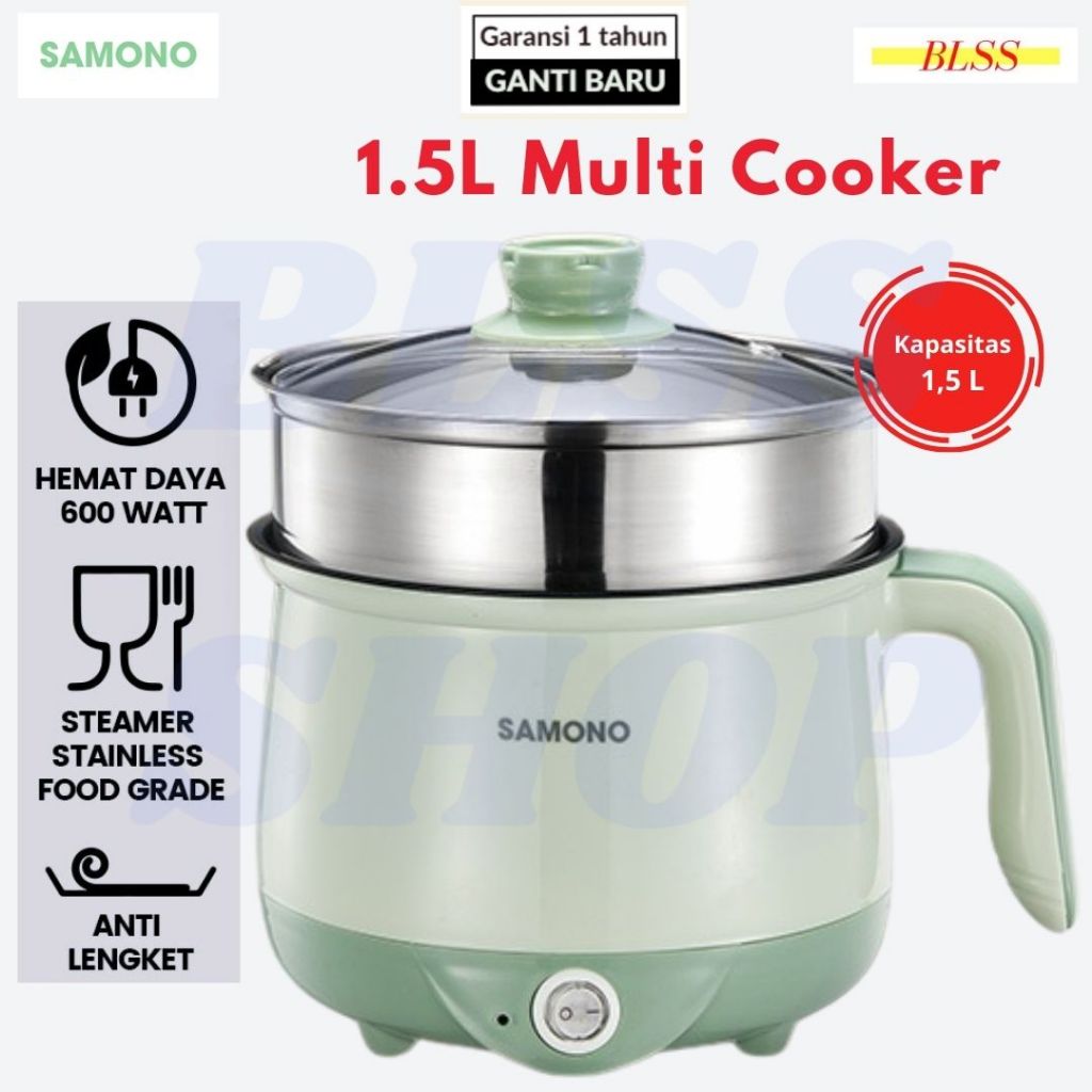 Jual Panci Listrik SAMONO 1,5 Liter Teflon Fry Pan Keramik Ceramic ...