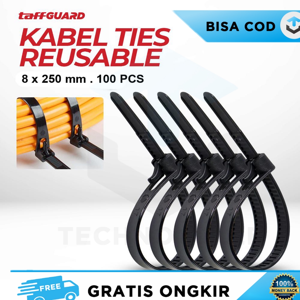 Jual KABEL TIES REUSABLE TALI PENGIKAT MATERIAL NILON BISA DIBUKA 100 ...