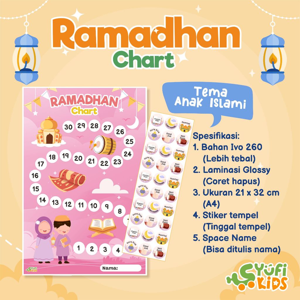 Jual Poster Penanda Puasa bagi Anak I Ramadhan Tracker | Shopee Indonesia