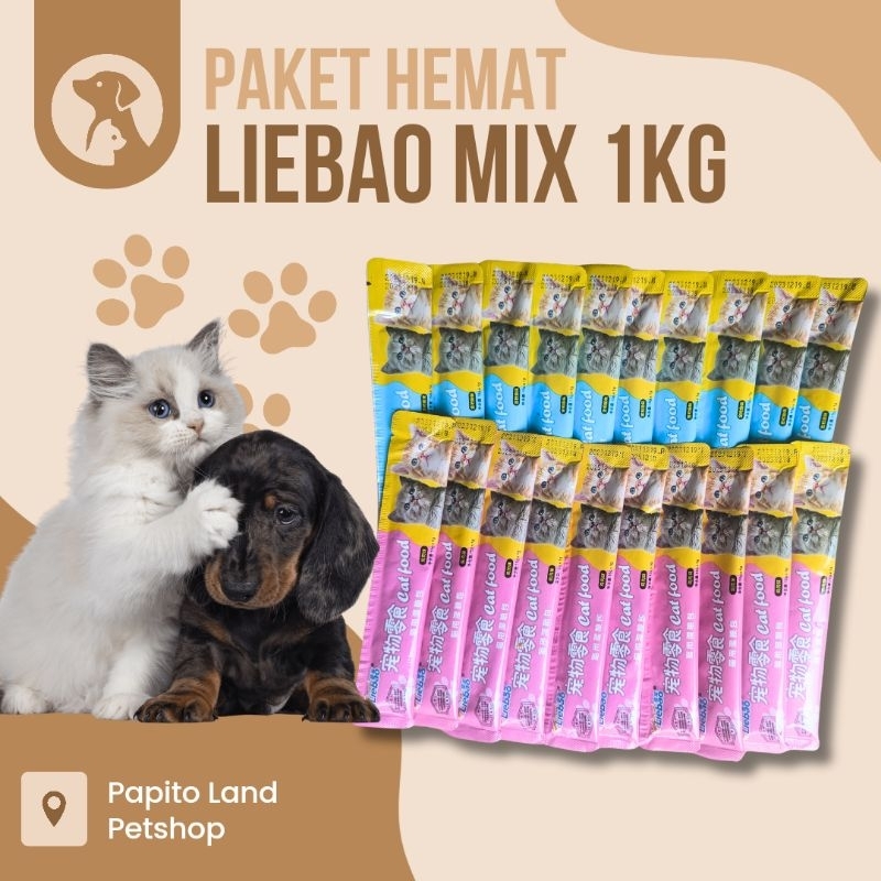 Jual PAKET 1KG LIEBAO SNACK KUCING (65Pcs) | Creamy Treat 1 KG | Snack ...