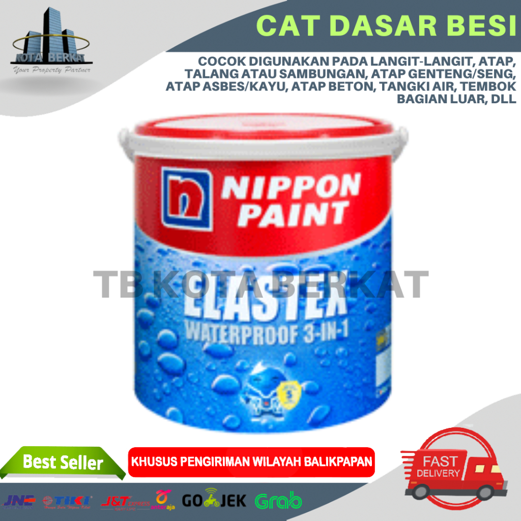 Jual CAT ANTI BOCOR/ CAT NIPPON ELASTEX WATERPROOFING 1 KG | Shopee ...