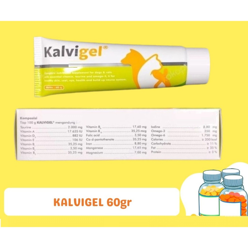 Jual KALVIGEL 60GR VITAMIN & SUPLEMEN ANJING & KUCING / SETARA DENGAN ...