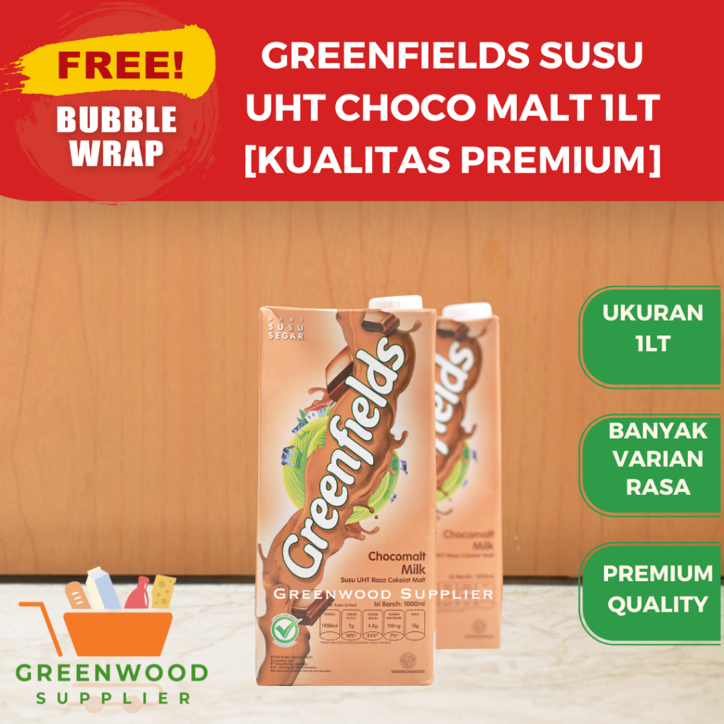 Jual Greenfields Susu UHT Choco Malt 1 Liter - Pcs | Shopee Indonesia