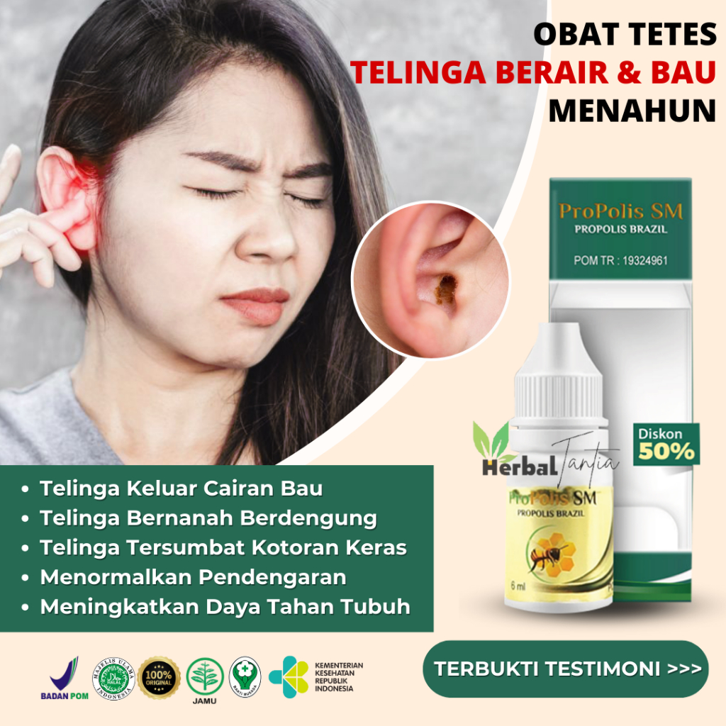Jual Obat Tetes Telinga Berair Bernanah Gendang Telinga Bolong Budeg ...