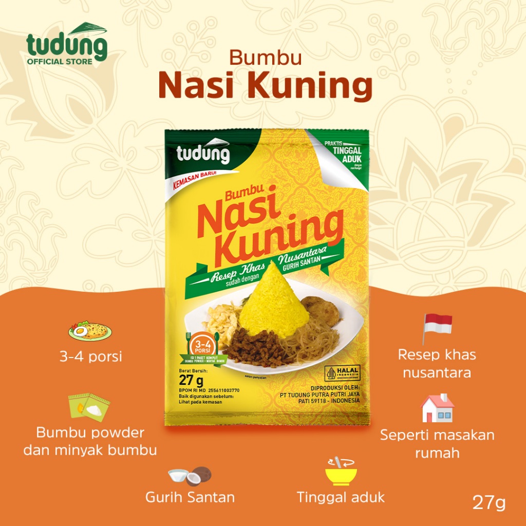 Jual Bumbu Nasi Kuning Instant Tudung 27gr | Shopee Indonesia