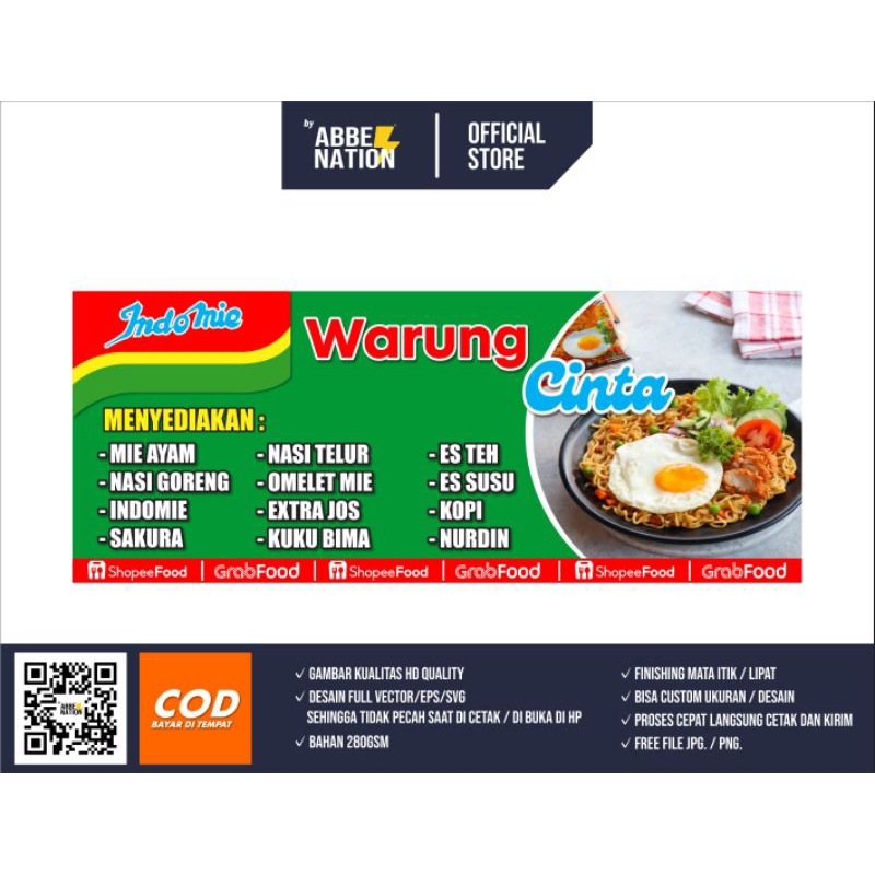 Jual BANNER SPANDUK WARMINDO DESAIN MINIMALIS MODERN V.1 | Shopee Indonesia
