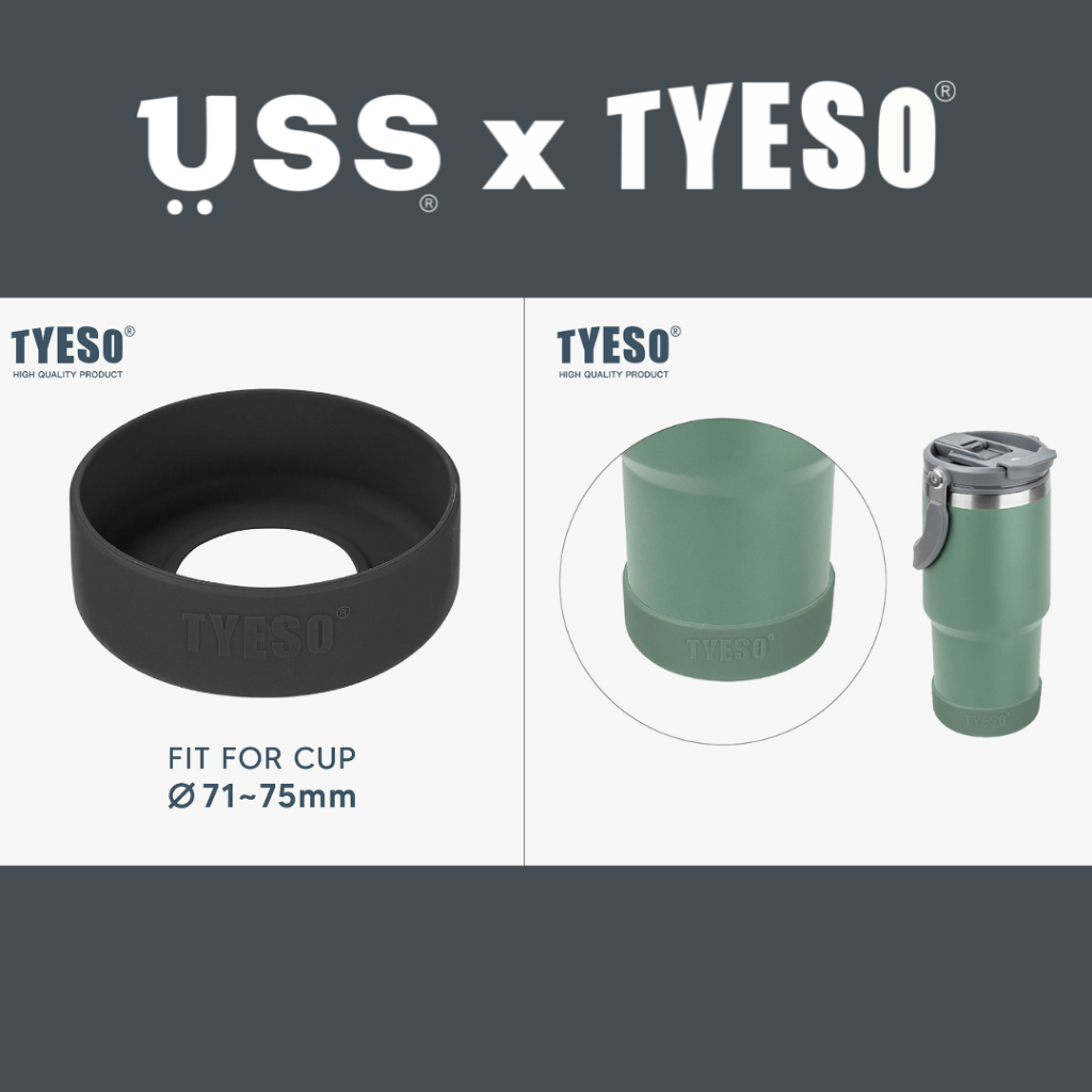 Jual USS x Tyeso Karet Anti Slip Tumbler Coffee Mug Hitam TS-8828/TS-8826 600ml/900ml SIlicone ...