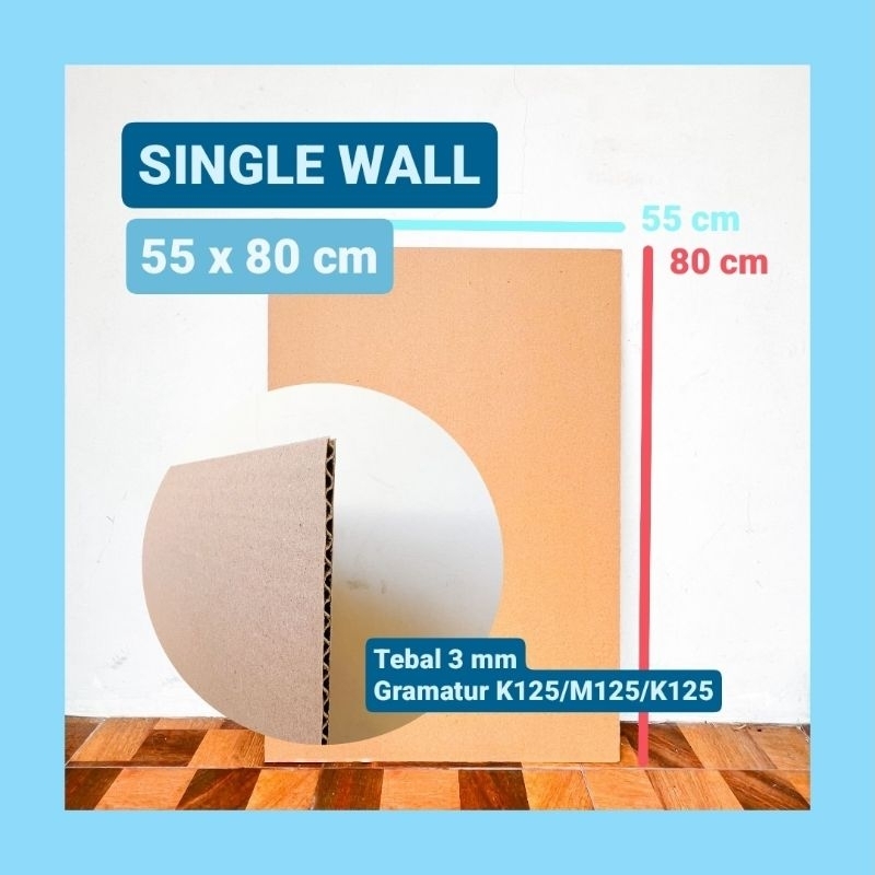Jual kardus lembaran single wall 55 x 80 cm, tebal 3mm, karton sheet ...