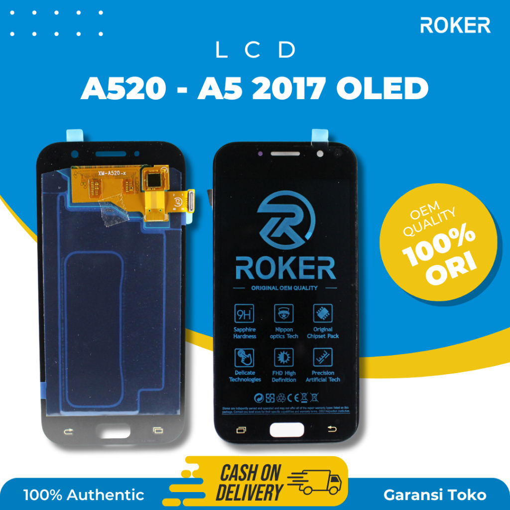 Jual LCD TOUCHSCREEN SAMSUNG A520 / A5 2017 OLED LCD FULLSET ORIGINAL BY ROKER | Shopee Indonesia