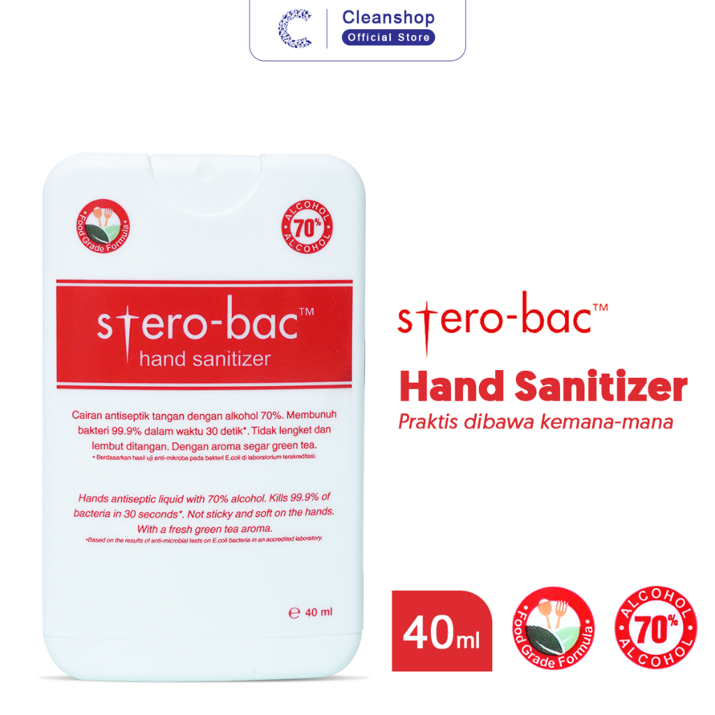 Jual STEROBAC Hand Sanitizer Pocket Spray 40ml | Shopee Indonesia