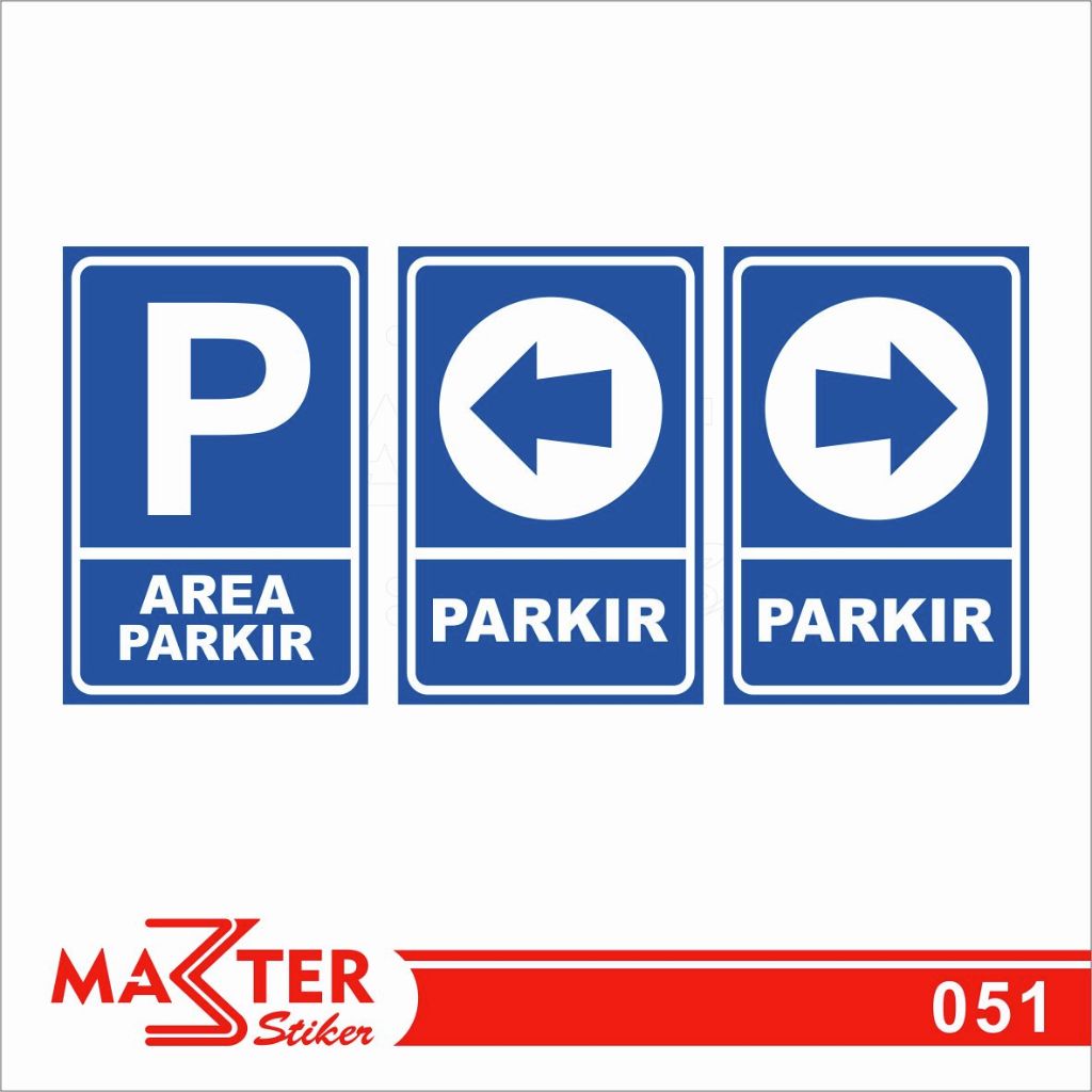 Jual 051 - Stiker Petunjuk Area Parkir, Sticker Vinyl, Premium, Tahan ...