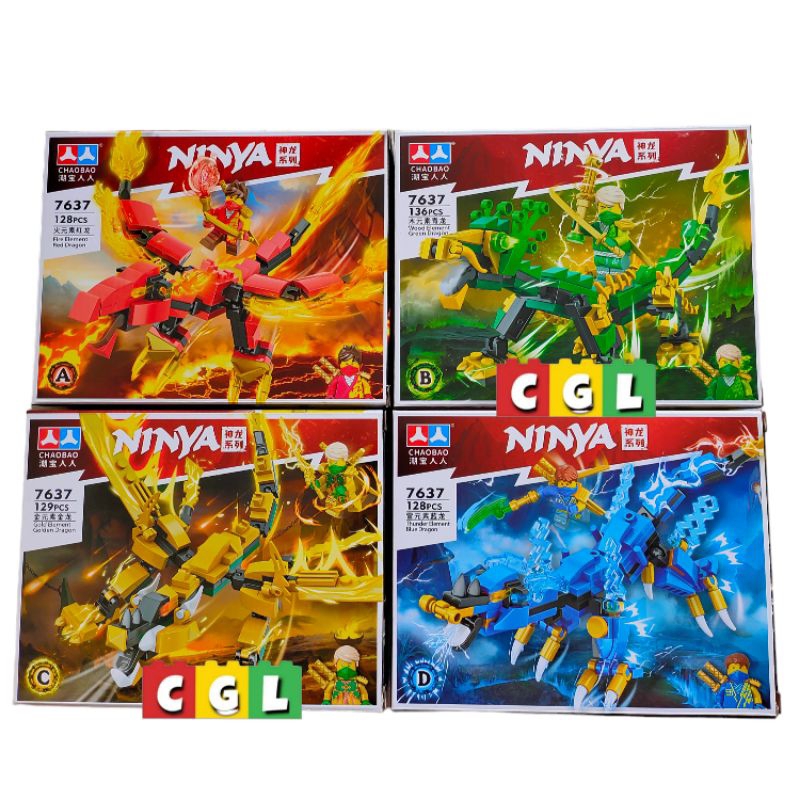 Jual Mainan Blok Brick Ninjago Naga Dragon Ninja Jay Zane Kai Lloyd ...