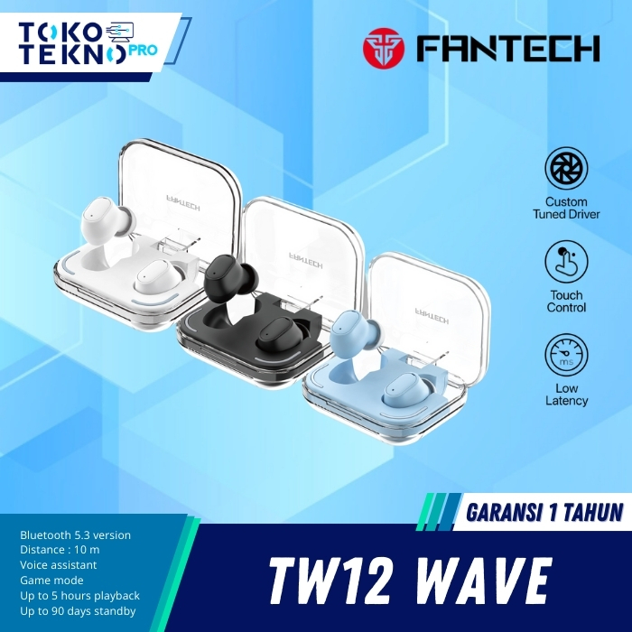 Jual Fantech TW12 / TW-12 Wave 12 TWS Audio Premium Quality Garansi Resmi | Shopee Indonesia