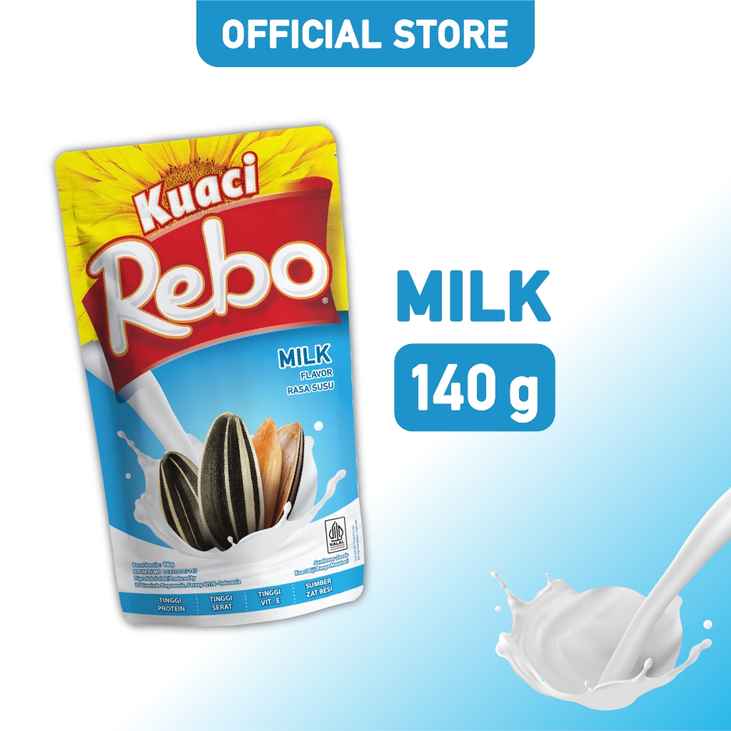 Jual Rebo Kuaci Rasa Milk Flavor 140 Gram - Cemilan Biji Bunga Matahari ...