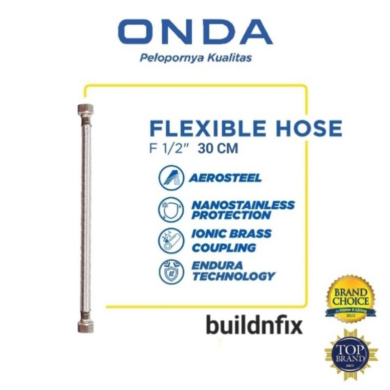 Jual ONDA FLEXIBLE HOSE / SELANG FLEXIBLE FH 1/2" F 1/2" X 30CM ...