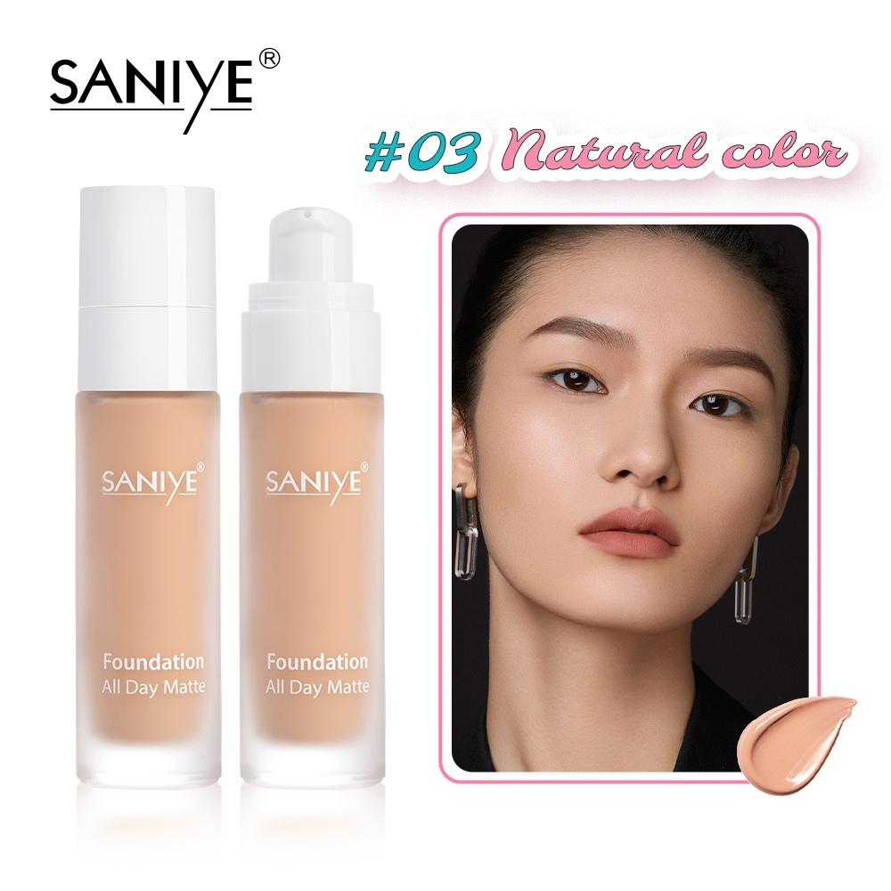 Jual SANIYE Matte Foundation Basis Full Coverage Face Makeup 30ML R6022 ...