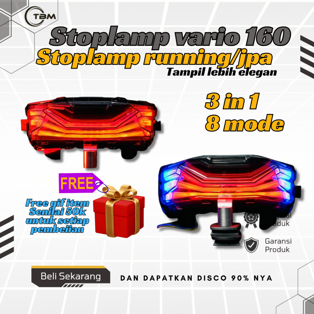 Jual LAMPU STOPLAMP RUNNING VARIO 160 RACE PRO LED RUNNING VARIO 160 ...