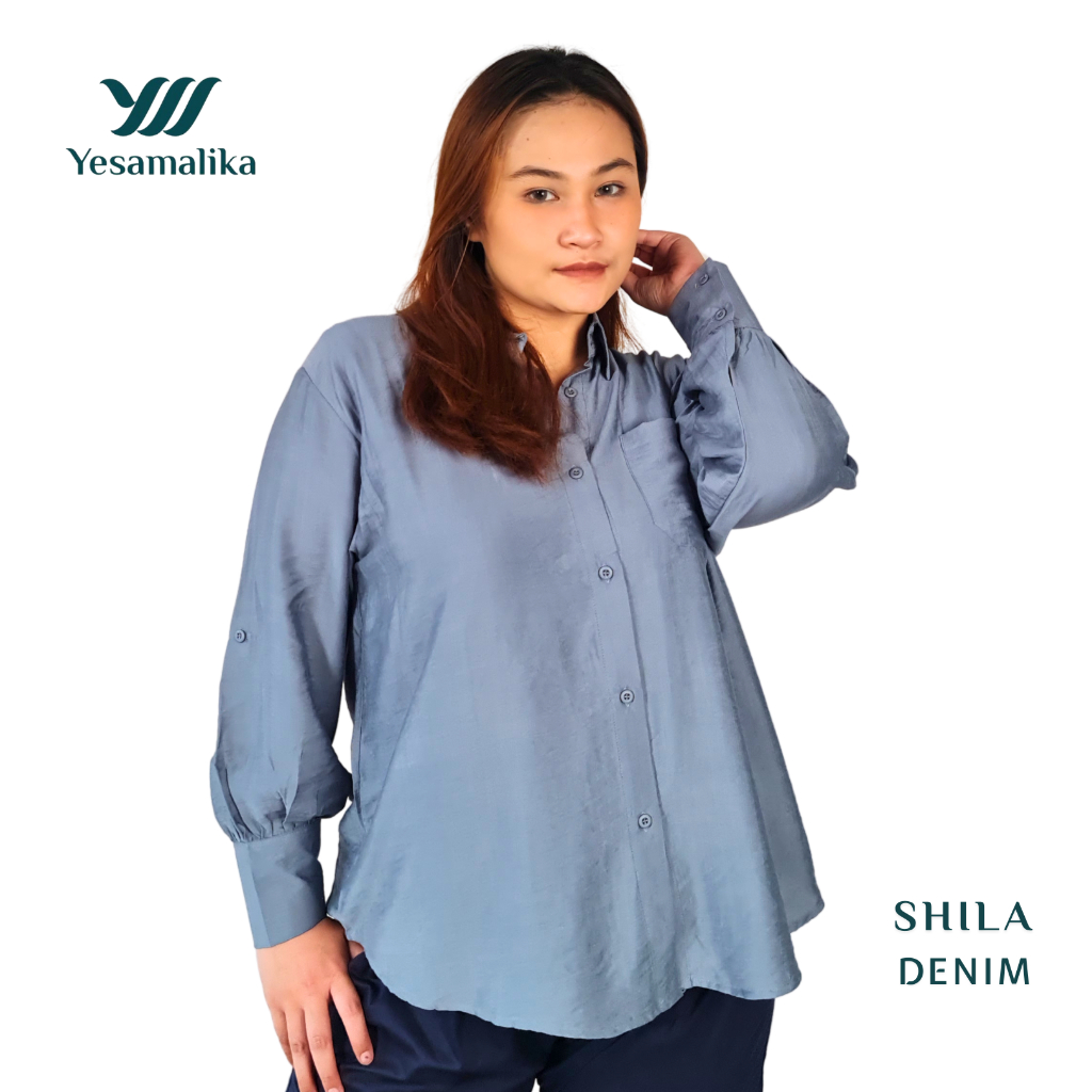 Jual YESAMALIKA SHILA TOP | Baju Atasan Kemeja Wanita Bahan Polo Linen | All size reguler ...