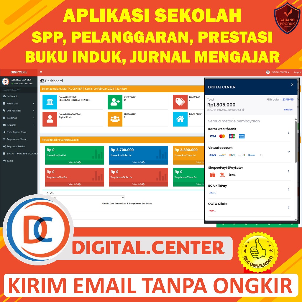 Jual Aplikasi Sekolah Lengkap SIMPODIK Pembayaran SPP Online | Shopee ...