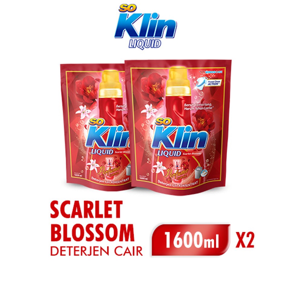 Jual Subsidi Soklin Deterjen Cair Perfume Merah Scarlet Blossom Pouch 16 ml x2 | Shopee Indonesia