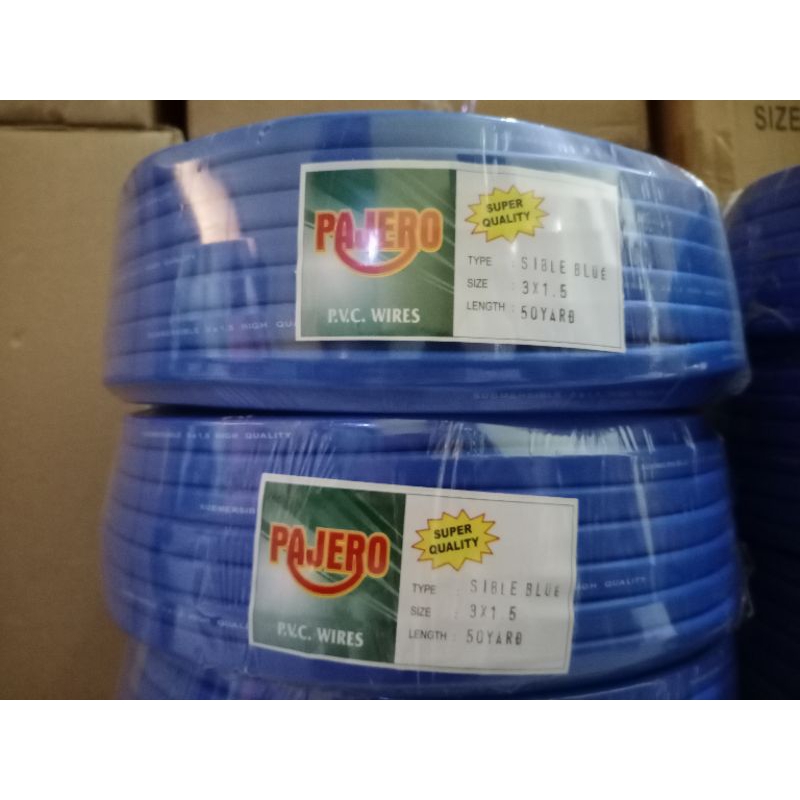 Jual kabel listrik serabut oval pajero 3x1,5 50 yard warna biru kabel ...