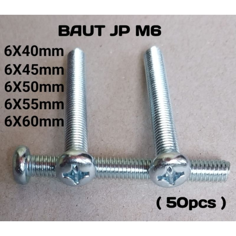 Jual BAUT JP M6 KUNCI OBENG PLUS (50pcs) | Shopee Indonesia
