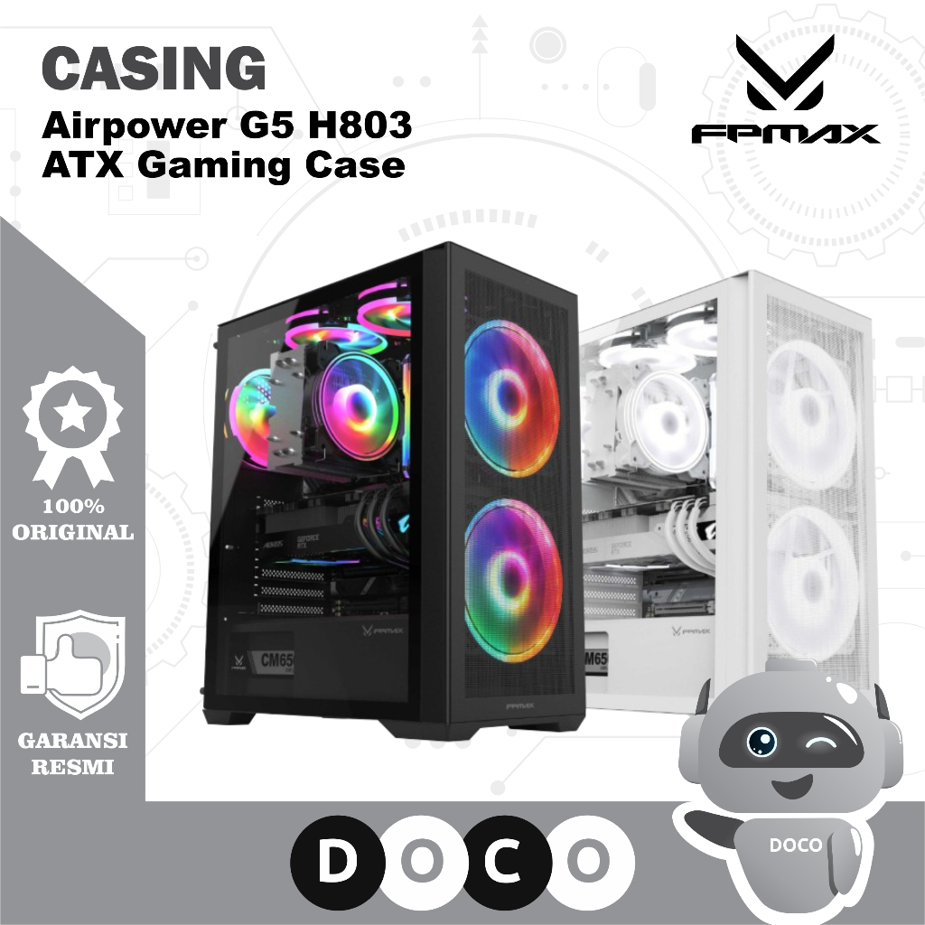 Jual FPMAX Casing Airpower G5 H803 ATX Gaming Case PC Komputer Tempered ...
