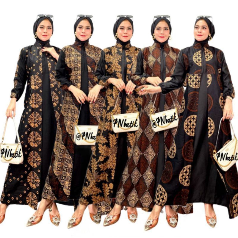 Jual Baju Gamis Wanita syari Batik Jumbo Pesta mewah Elegan modern ...