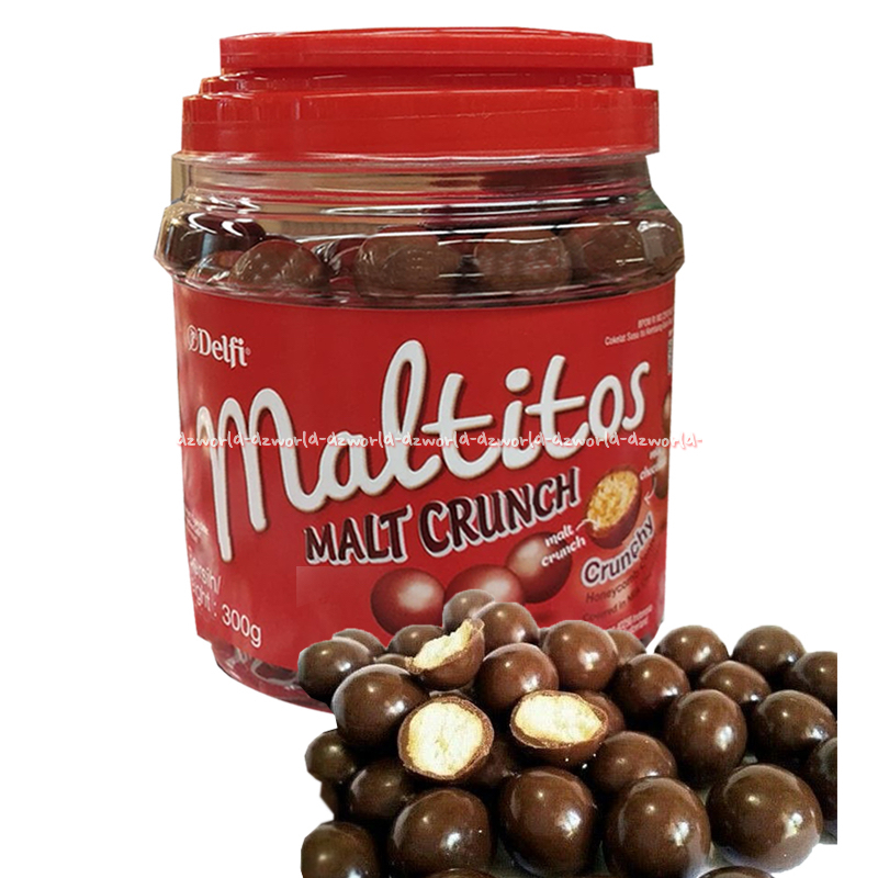 Jual Delfi Maltitos Malt Crunch 300gr Coklat Bulat Bola Cokelat Krunchi ...