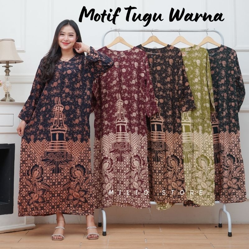 Jual Longdres Batik Daster busui Baju batik Baju tidur Dress batik ...