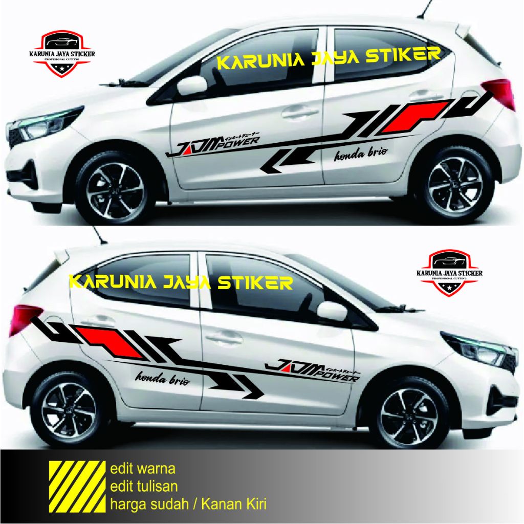 Jual Stiker mobil HONDA ALL NEW BRIO stiker mobil brio sticker brio ...