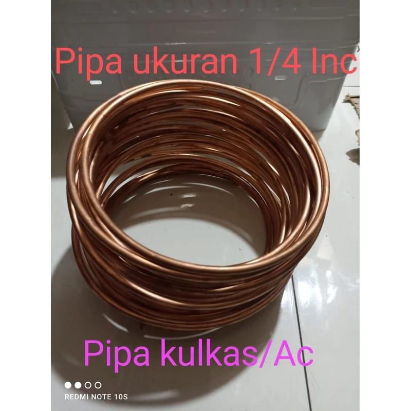 Jual Pipa tembaga kulkas ac ukuran 1/4 inc tebal 0,40mm jual / meter ...