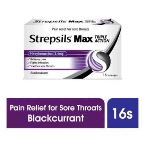 Jual Strepsils Max Blackcurrant Lozenges, 16s - Strepsils Max Pain ...